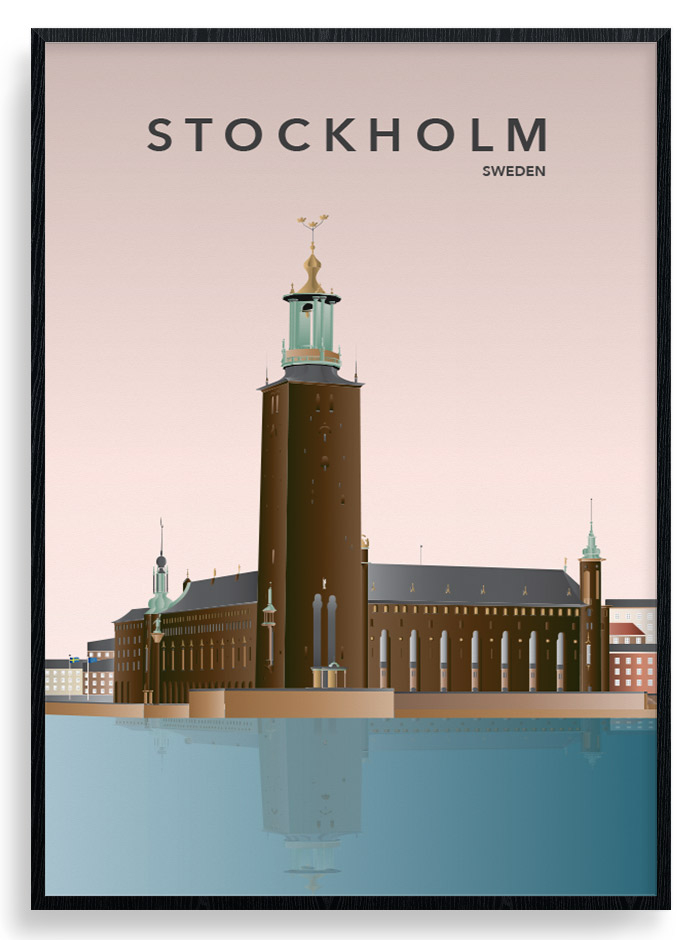 startsida posters teman städer stockholm stadshuset poster